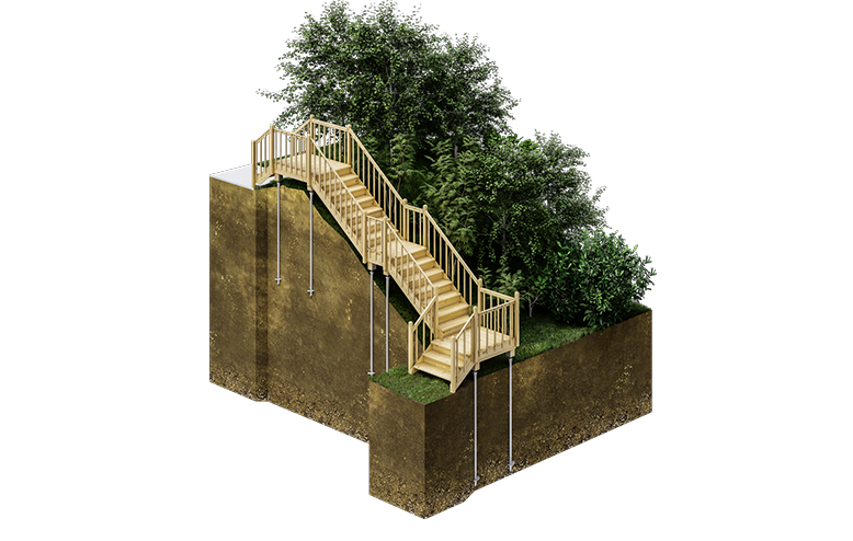 Exterior Stairs | Why Build With GoliathTech Screw Piles